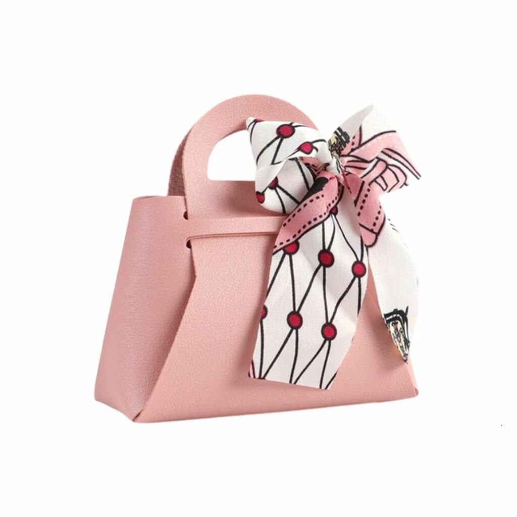 10 шт, кожаная подарочная коробка для свадебных конфет-пудра счастья и лента