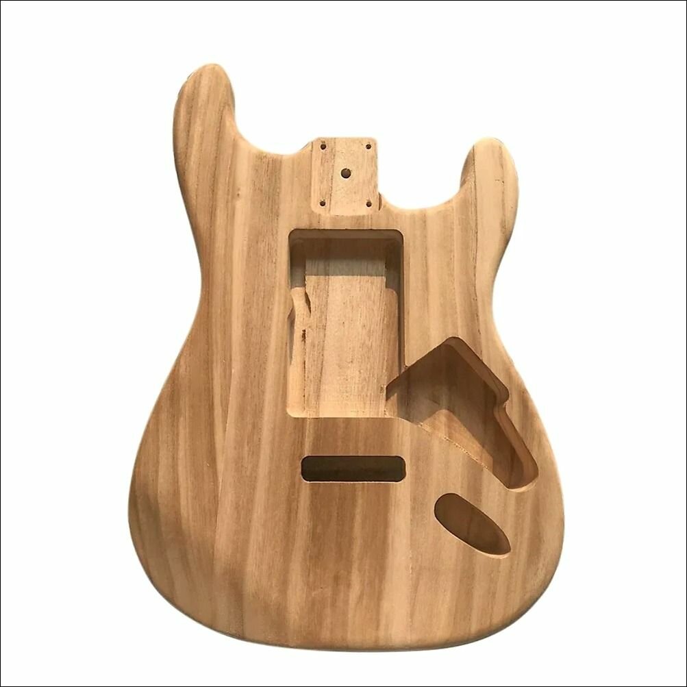 Корпус электрической гитары из клена из полированного дерева, необработанный электрический корпус