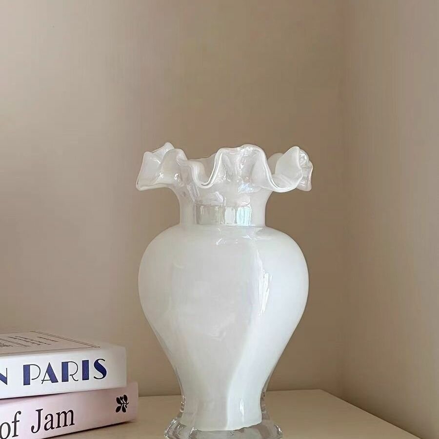 Французская винтажная стеклянная ваза, высококачественное украшение, высококачественная гидропонная цветочная композиция, декор для обеденного стола, простые свежие цветы для дома