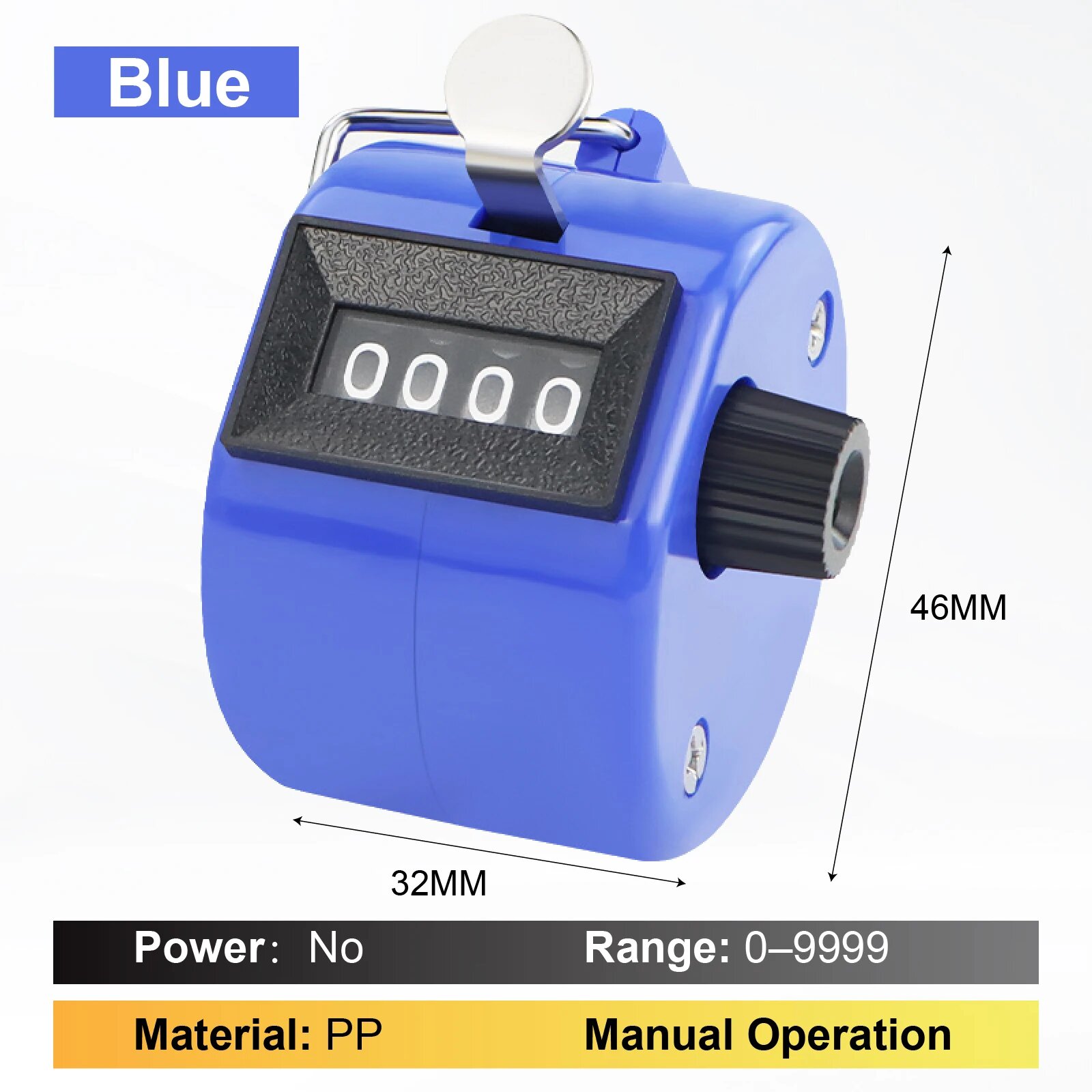 Механический счетчик ручной 4-разрядный Blue