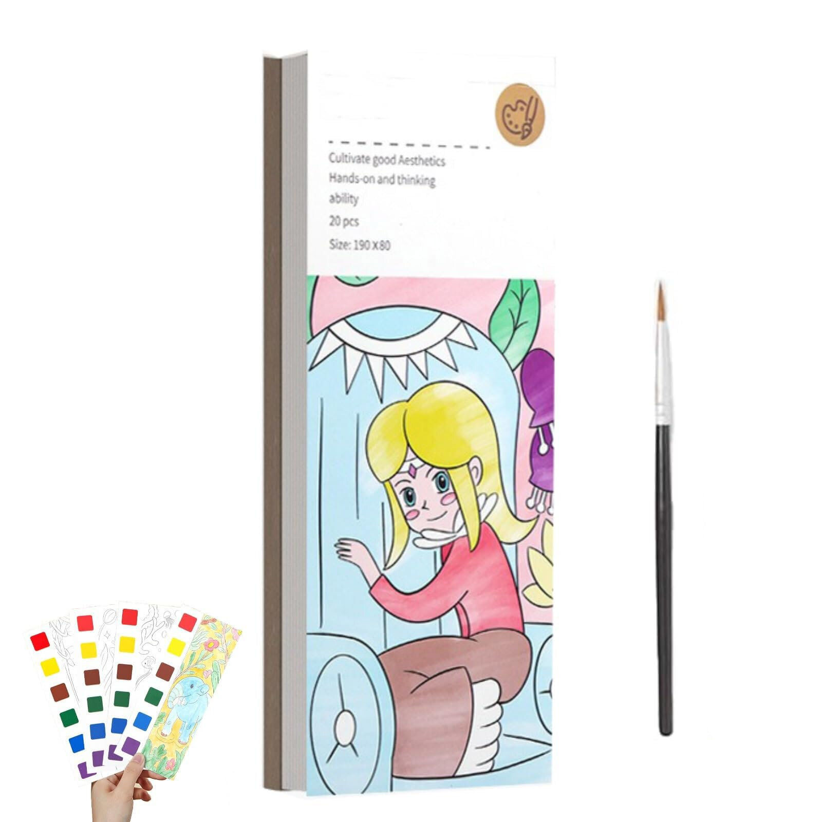 Книги для раскраски акварелью для детей 4-8 лет, Карманные книги для акварельной живописи для малышей, Наборы для творчества Пасхальные подарки для девочек и мальчиков, Книги для гуаши граффити, Для детей 3-6 лет, Материал белая картонка, Размеры 190 x