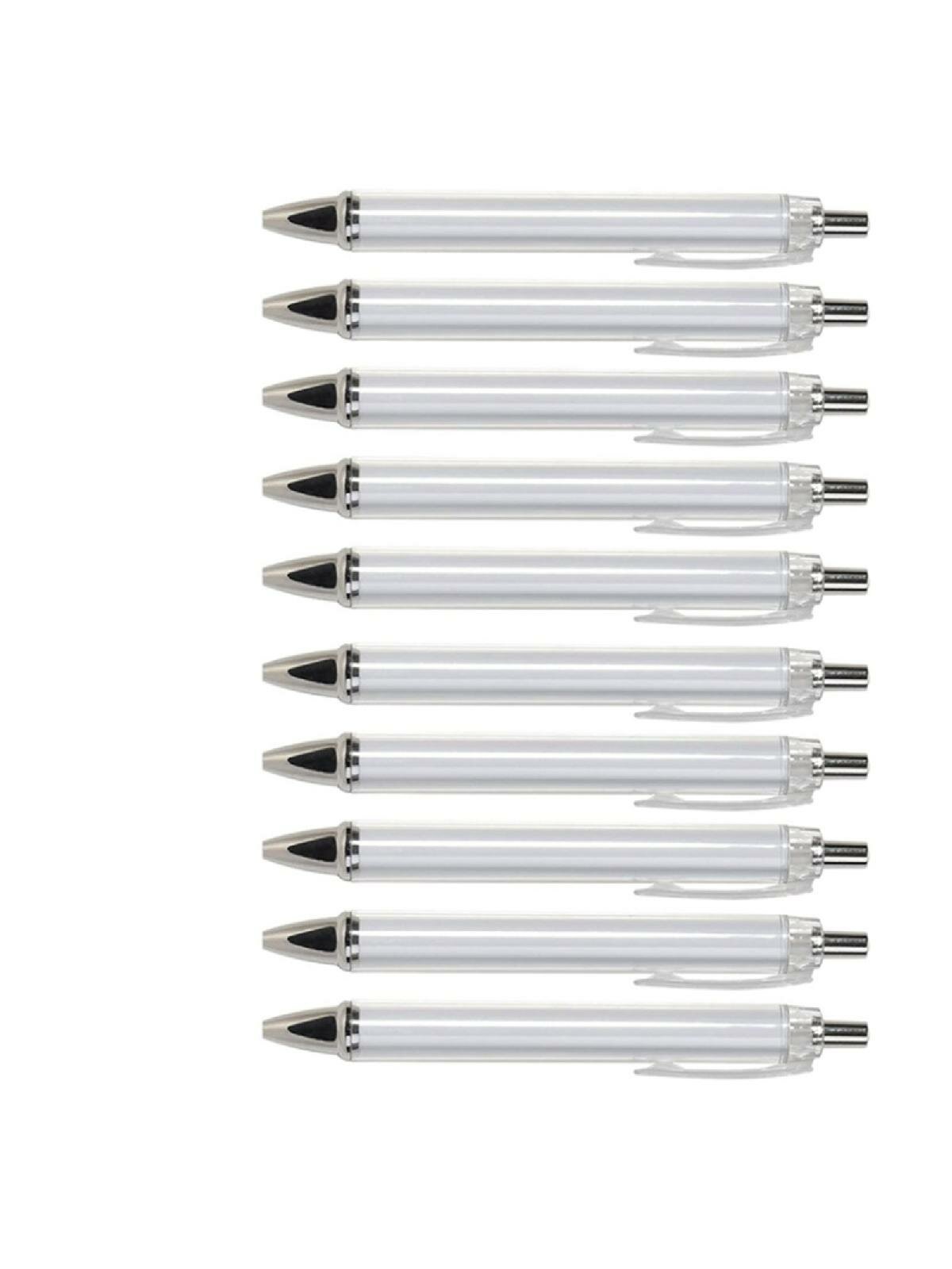 1 комплект из 10 штук, термотрансферный стержень белого цвета, пустой внутренний слой, шариковая ручка