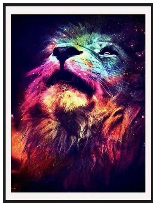Алмазная мозаика “Величие льва” 40х40см.