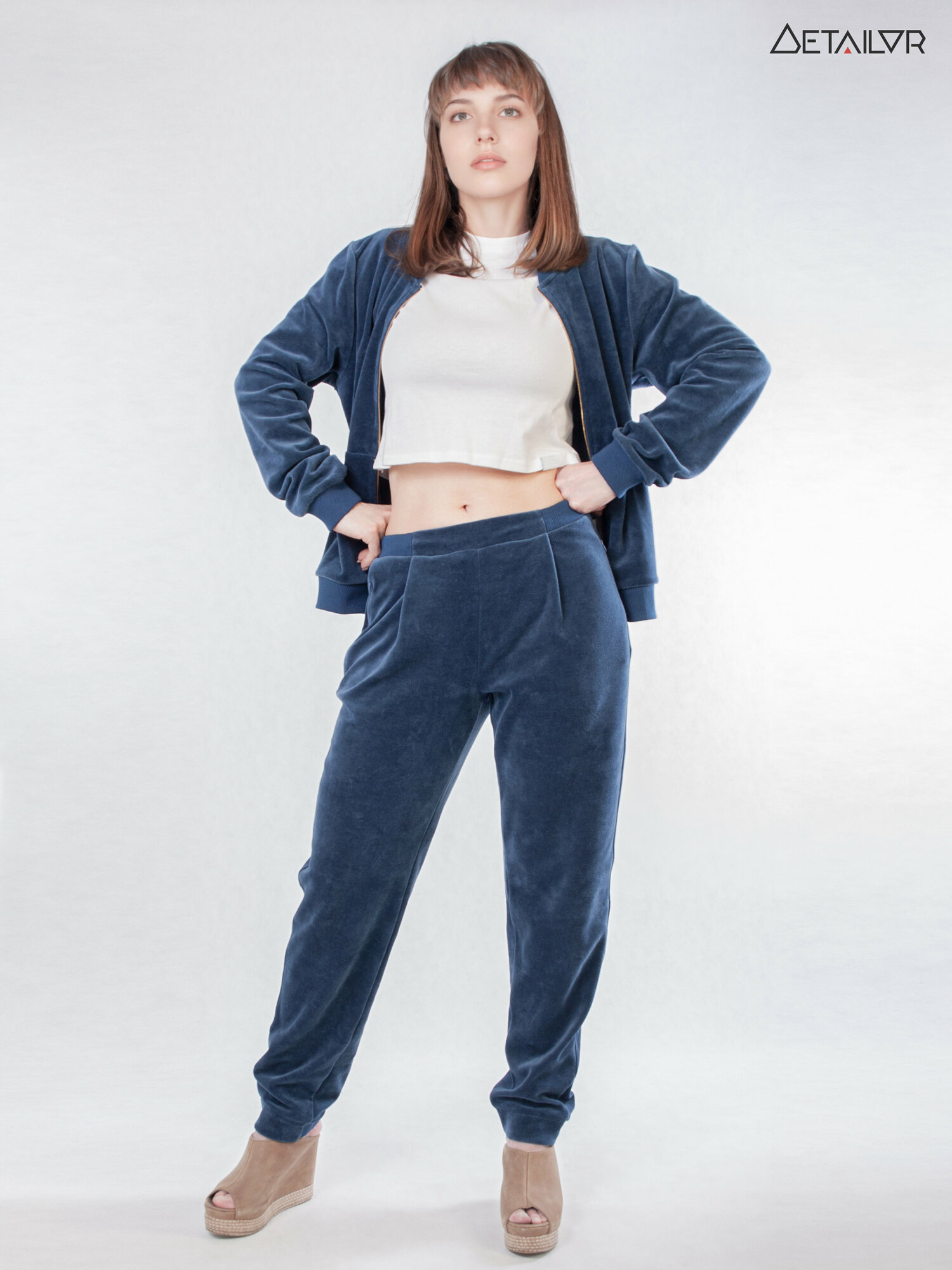 Костюм спортивный DETAILOR велюр синий