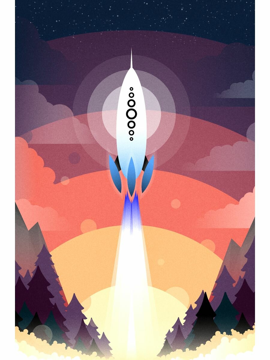 Постер "Взлет ракеты"
