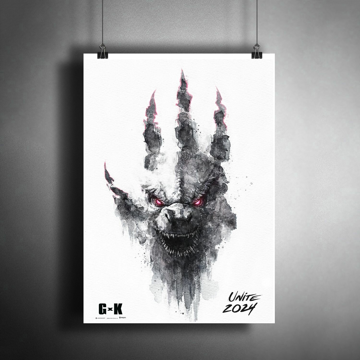 Постер плакат для интерьера "Годзилла против Конга" / Декор дома, офиса, комнаты, квартиры, детской A3 (297 x 420 мм)