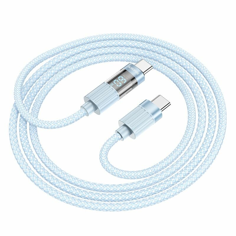Кабель Type-C - Type-C, 1.2м, PD 60W с цифровым дисплеем мощности зарядки, Borofone BU46