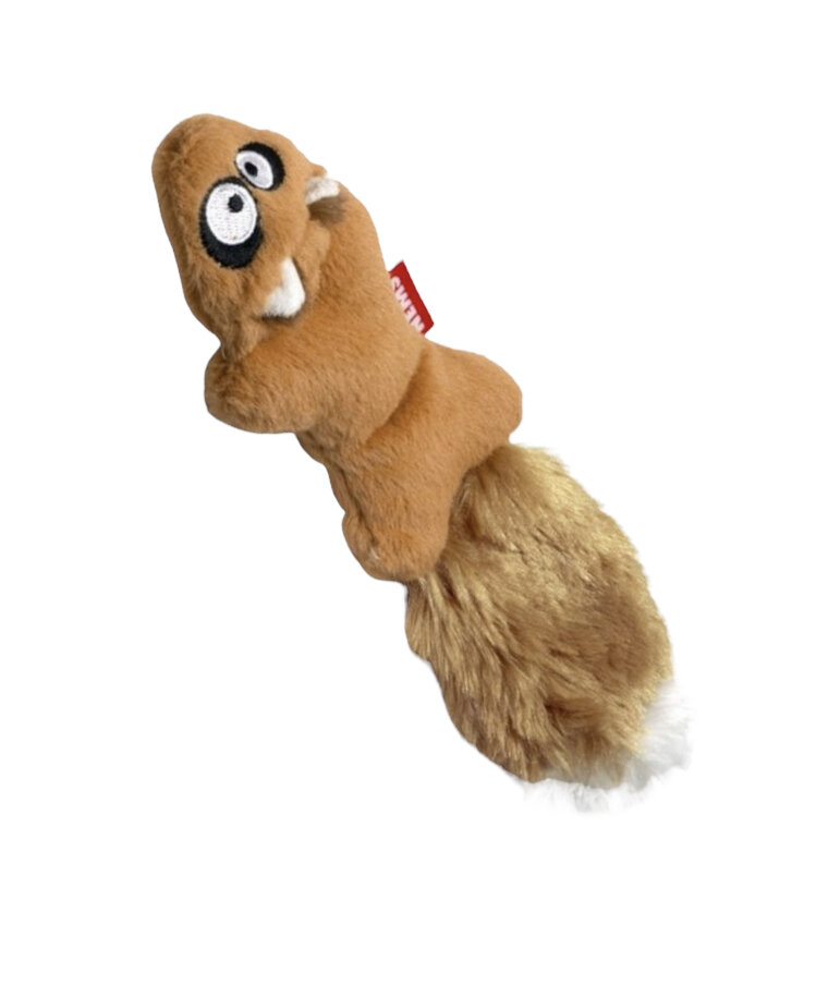 Мягкая игрушка для собак Белка, две пищалки, 25 см (коричневый)