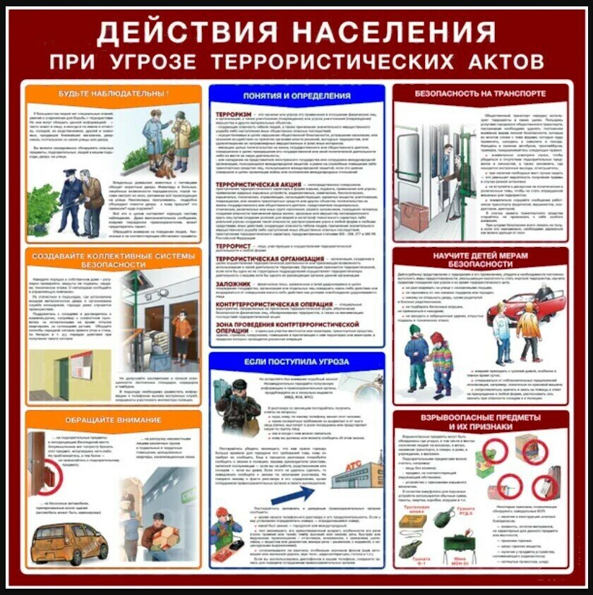 Действия населения при угрозе террористических актов