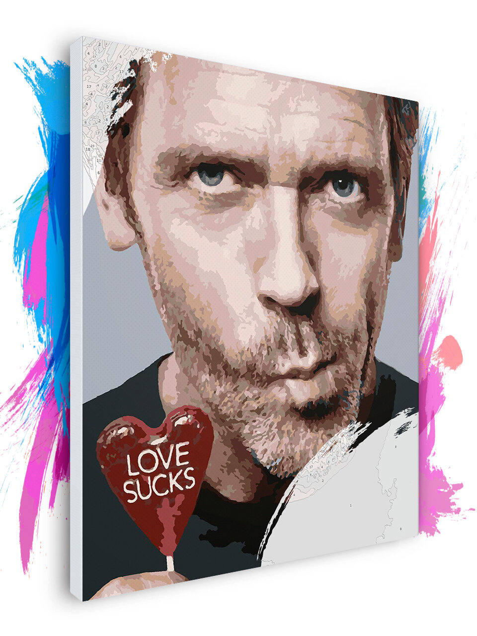 Картина по номерам на холсте Доктор Хаус - Love Sucks, 40 х 50 см