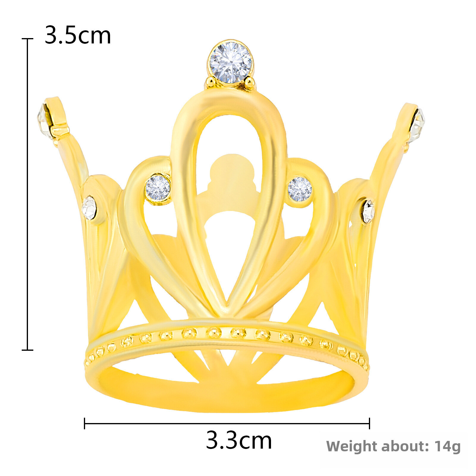 Корона детская, сплав, 12 бриллиантов, золотая
