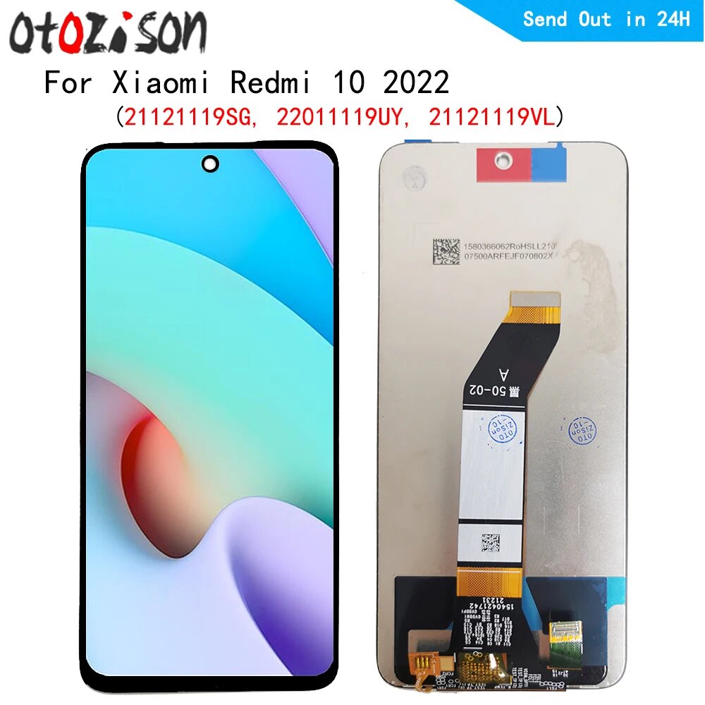 ЖК-дисплей 6,5 дюйма для Xiaomi Redmi 10 2022 21121119SG, 22011119дистанционный, 21121119VL, ЖК-дисплей с сенсорной панелью, дигитайзер экрана с рамкой в сборе Lcd No Frame