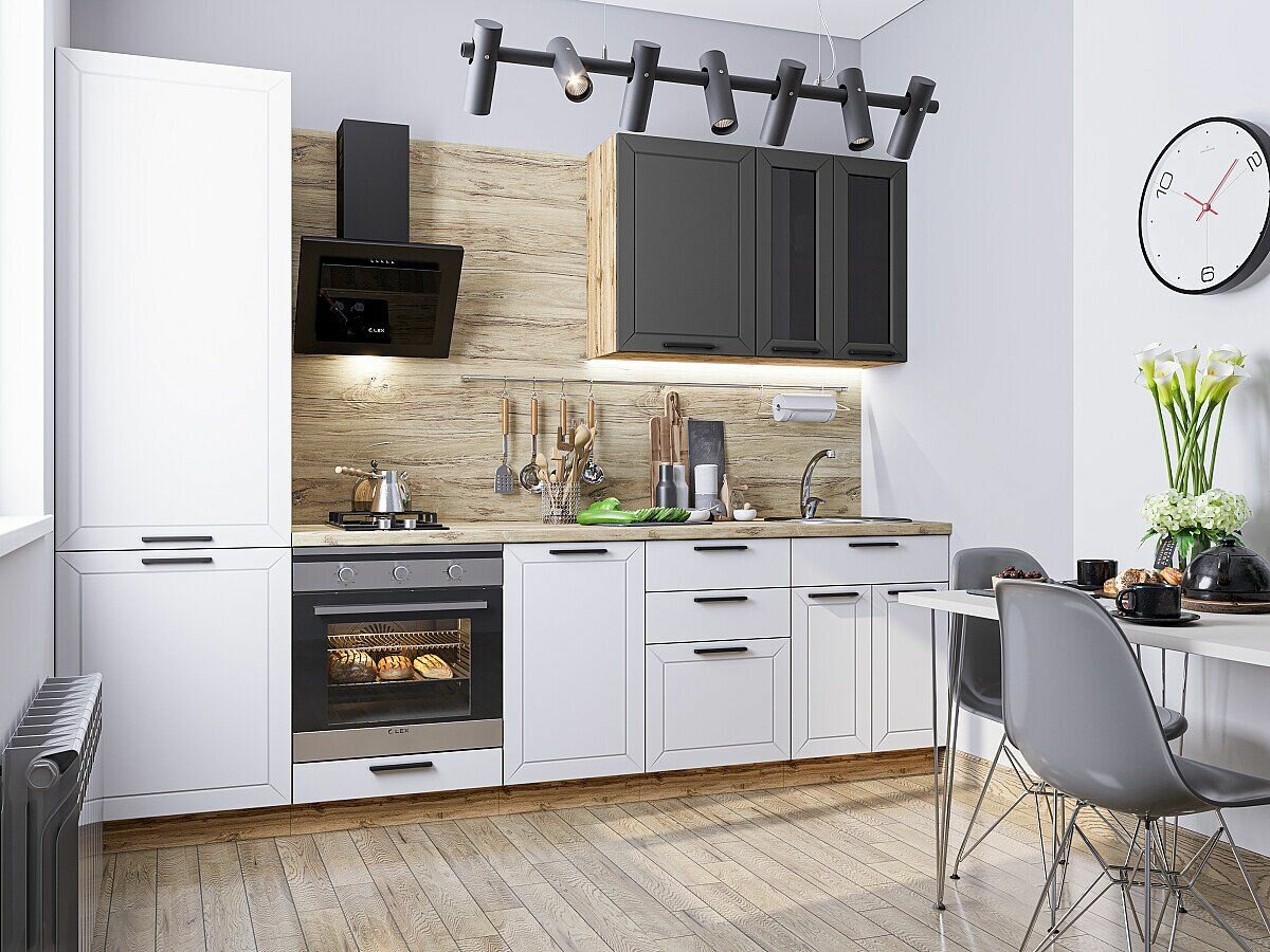 Готовый кухонный гарнитур кухня Глетчер-04 2140*2700*600 Маренго Силк, Гейнсборо Силк