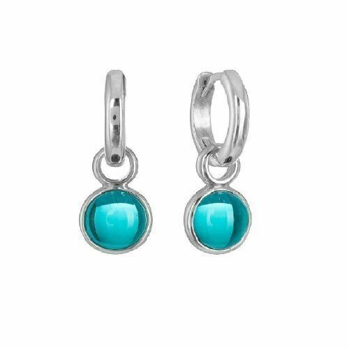 Серьги с подвесками, серебро, 925 проба, турмалин