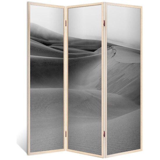 Ширма перегородка Декор Депо для комнаты деревянная "Пески Сахары" двухсторонняя с картинкой (природа) 3 створки кремовый дуб 176х140 см 11 кг
