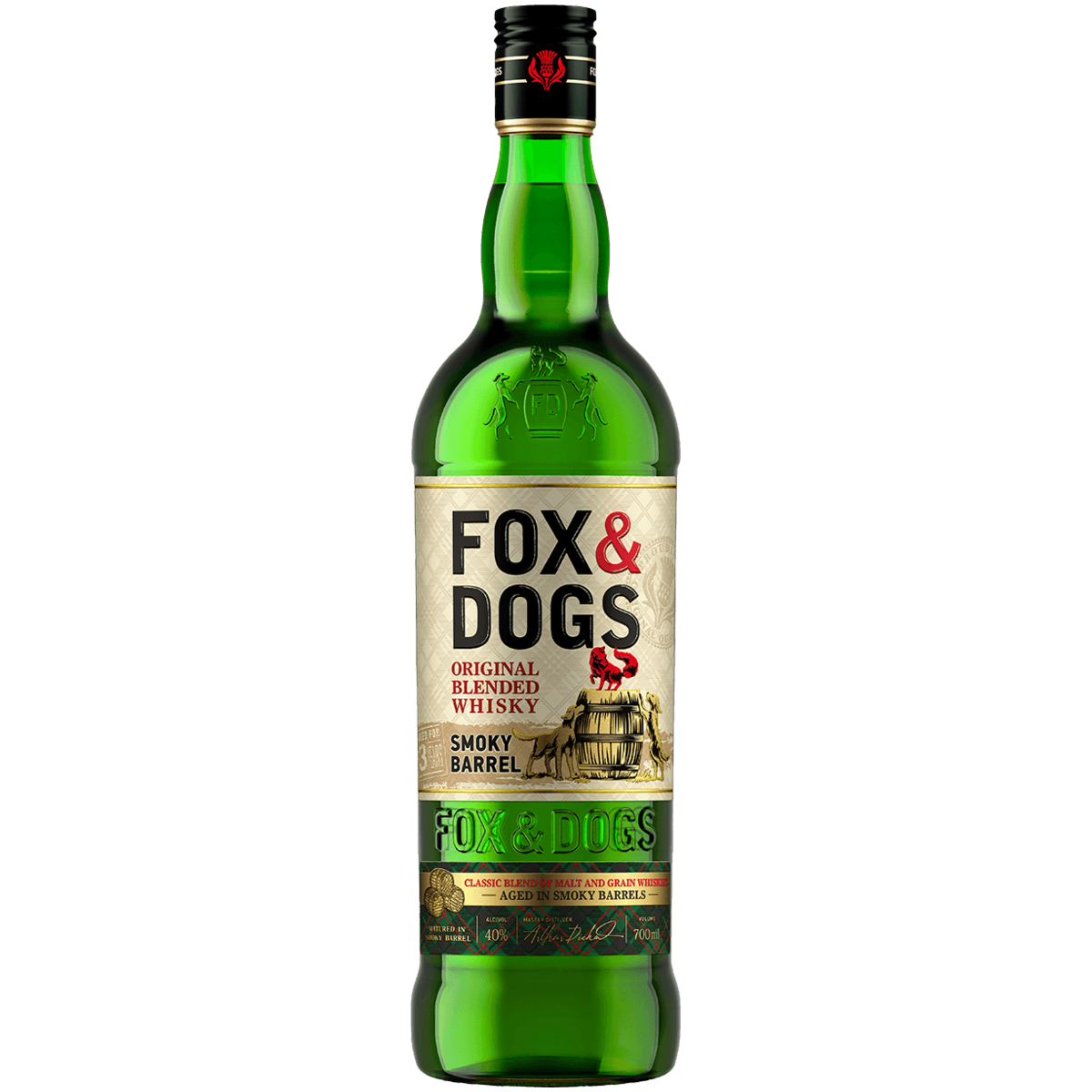 Виски "Fox & Dogs" Smoky Barrel, купажированный, 0,7 л, Россия