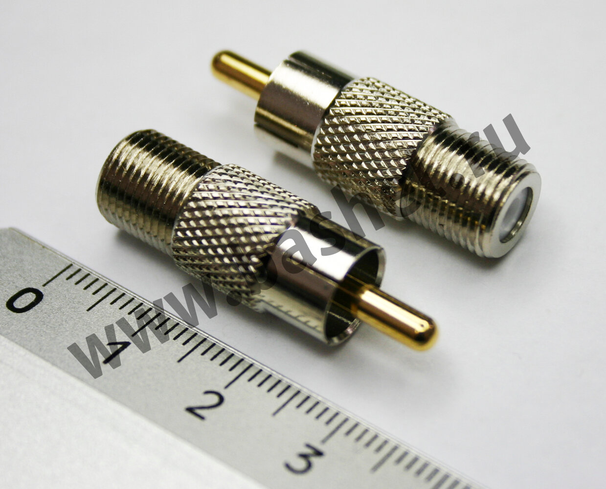 Переходник RCA(M) - F-гнездо, позол.