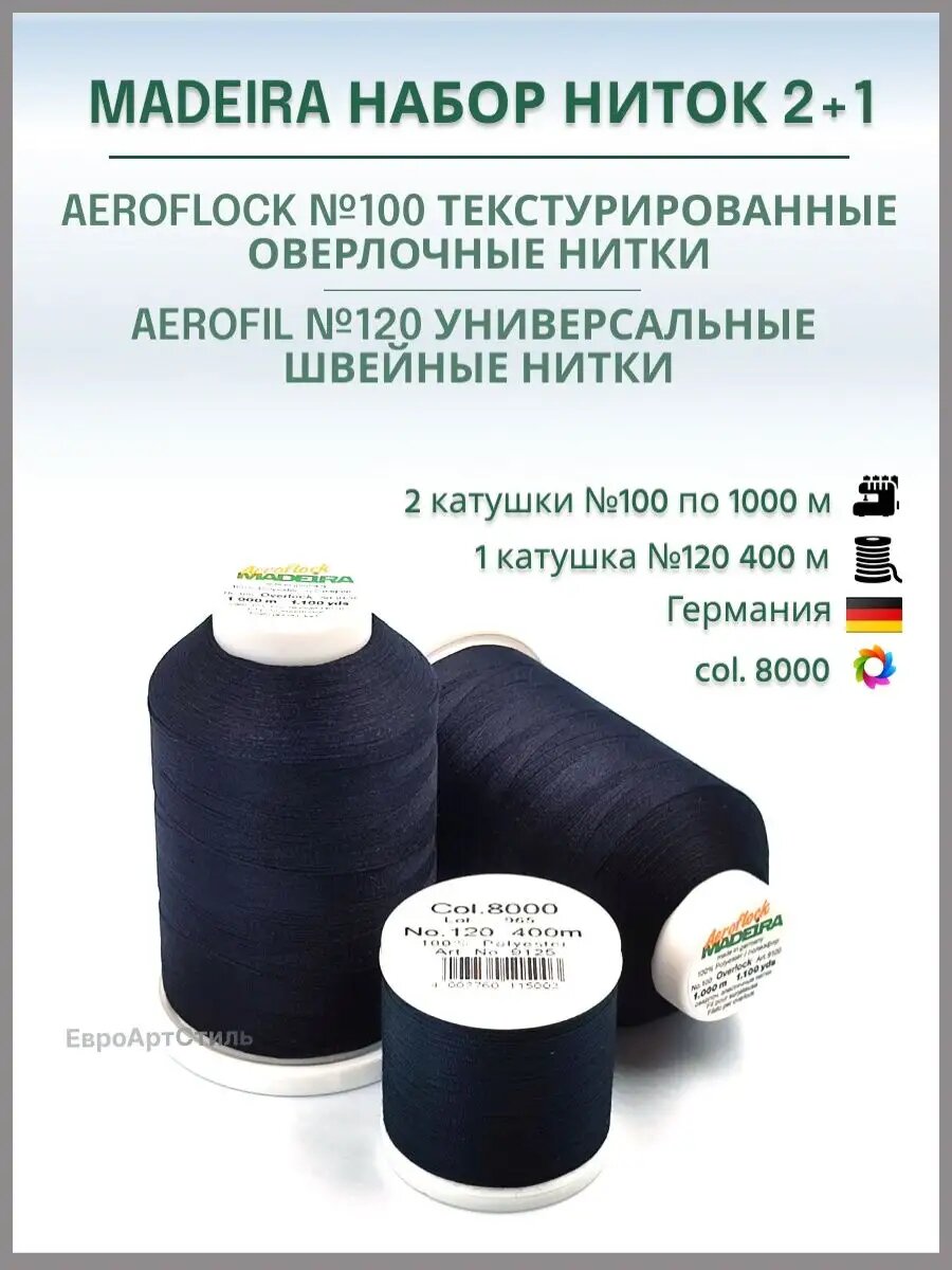 Нитки для оверлока текстурированные Aeroflock