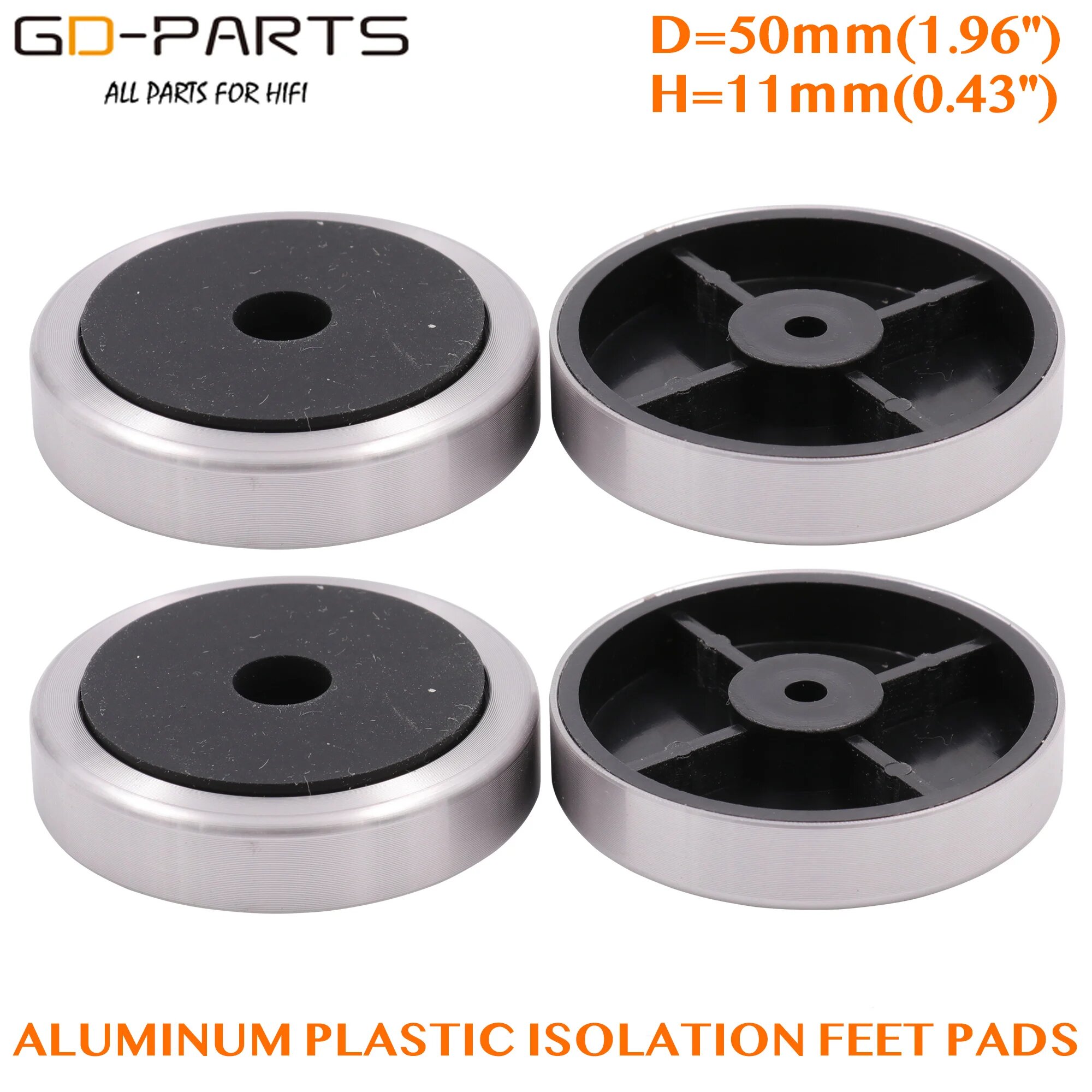 GD-PARTS Алюминиевые изоляционные подставки для усилителей 4 шт