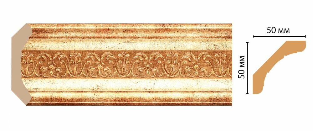 Плинтус Потолочный Decomaster 167-126 В48хШ48хД2400 мм / Декомастер.