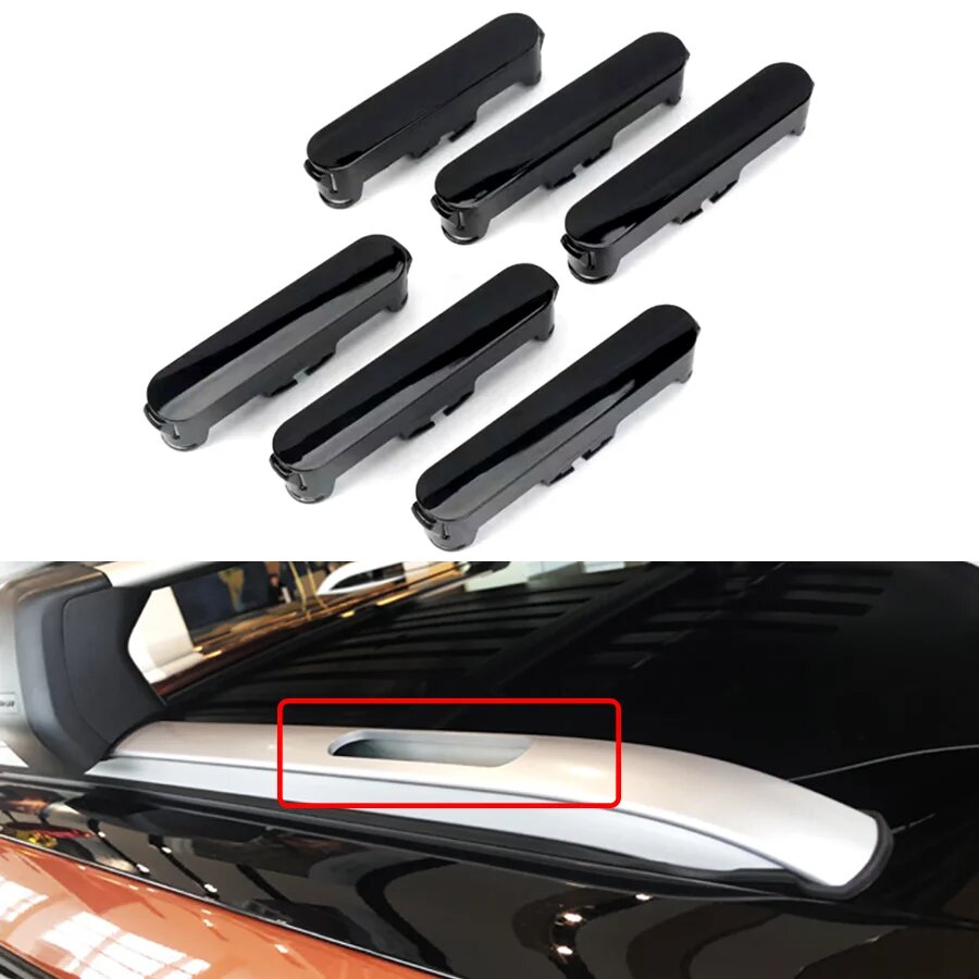 2 шт. пластиковые черные/серебряные Автомобильные крыши багажника направляющая крышка винтовая крышка для Land Rover Discovery 5 LR5 Сменные аксессуары 2x Black Middle