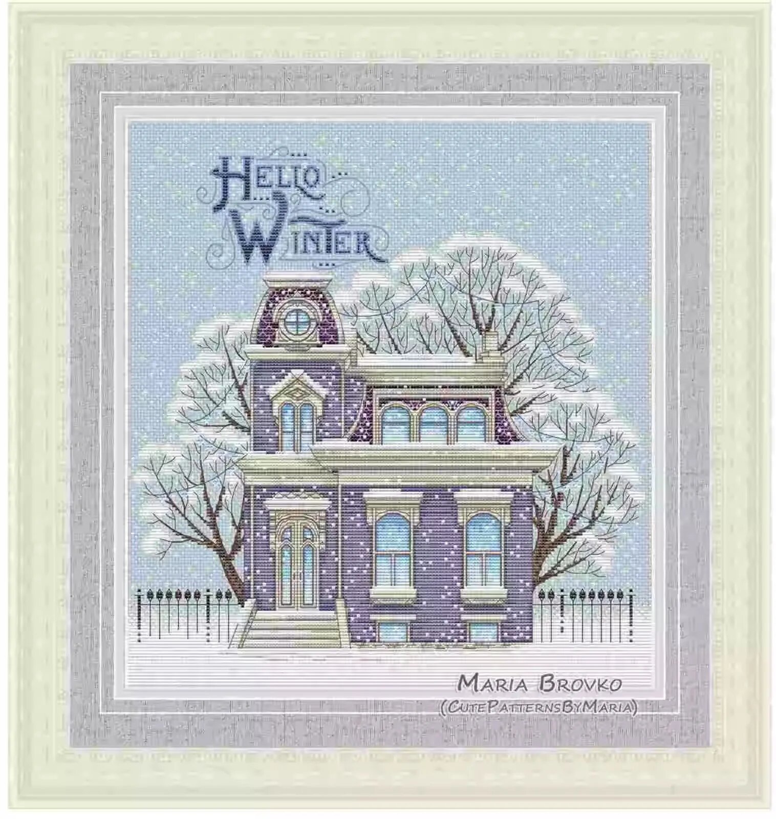Набор для вышивки крестом "Hello Winter" ZZ1853-D, 14ct khaki
