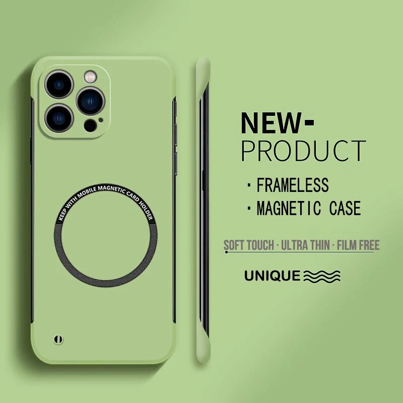 Ультратонкий Жесткий Магнитный Чехол Для iPhone Зеленый, Зеленый, Light Green, for iPhone 12 ProMax