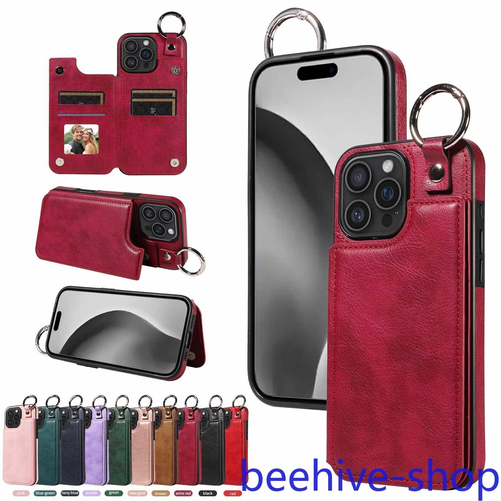 Кожаный чехол для Apple iPhone 16 Pro Max (айфон 16 про макс) с отделением для карты/ Чехол-кошелек для / Кожа высокого качества