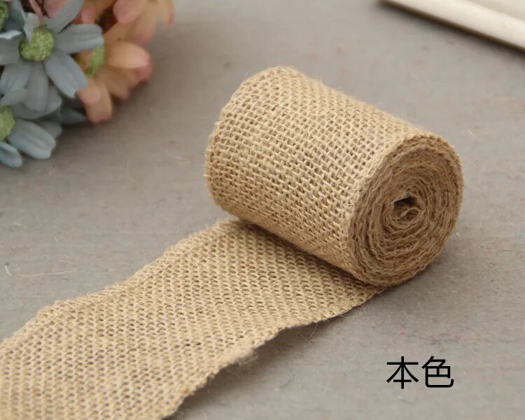 Джутовая лента 6 см, 2 м Бежевый, Легкий кофе