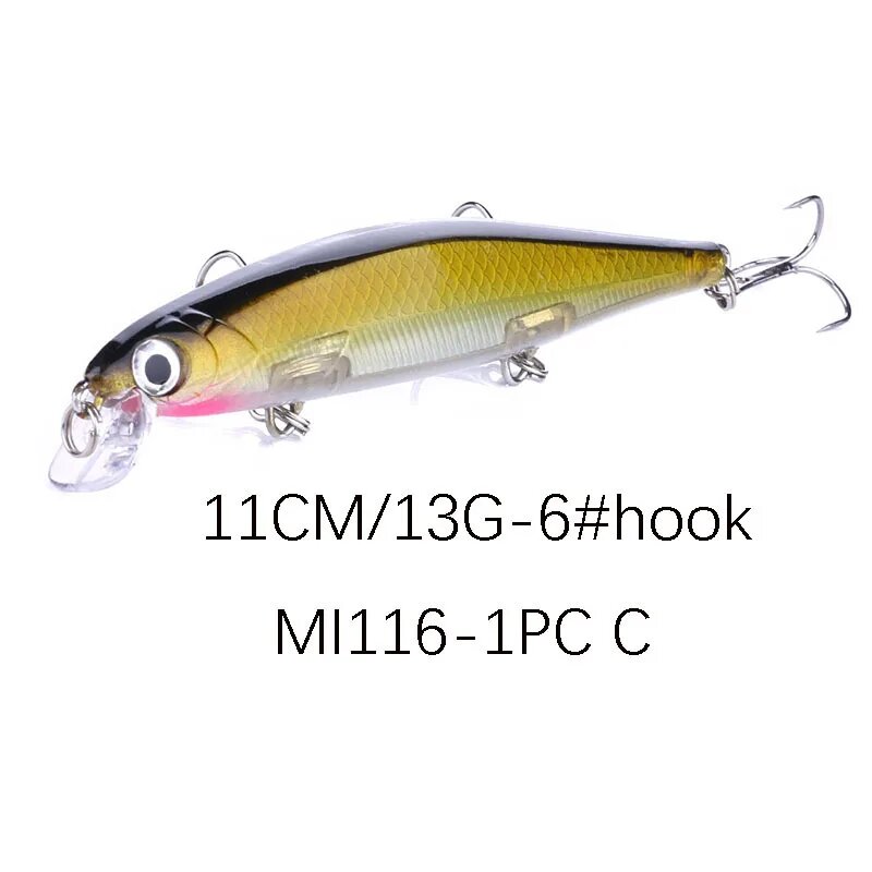 Кренкбейт 11 см, 13 г, Цвет: 3, 6#hook, MI116-1PC C