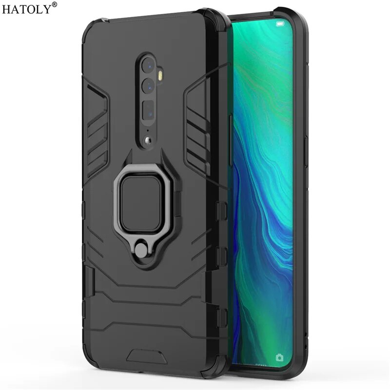 Чехол для Oppo Reno 10x zoom, противоударный армированный чехол, магнитное кольцо на палец, подставка-держатель, чехол-бампер для телефона Oppo Reno 10x zoom
