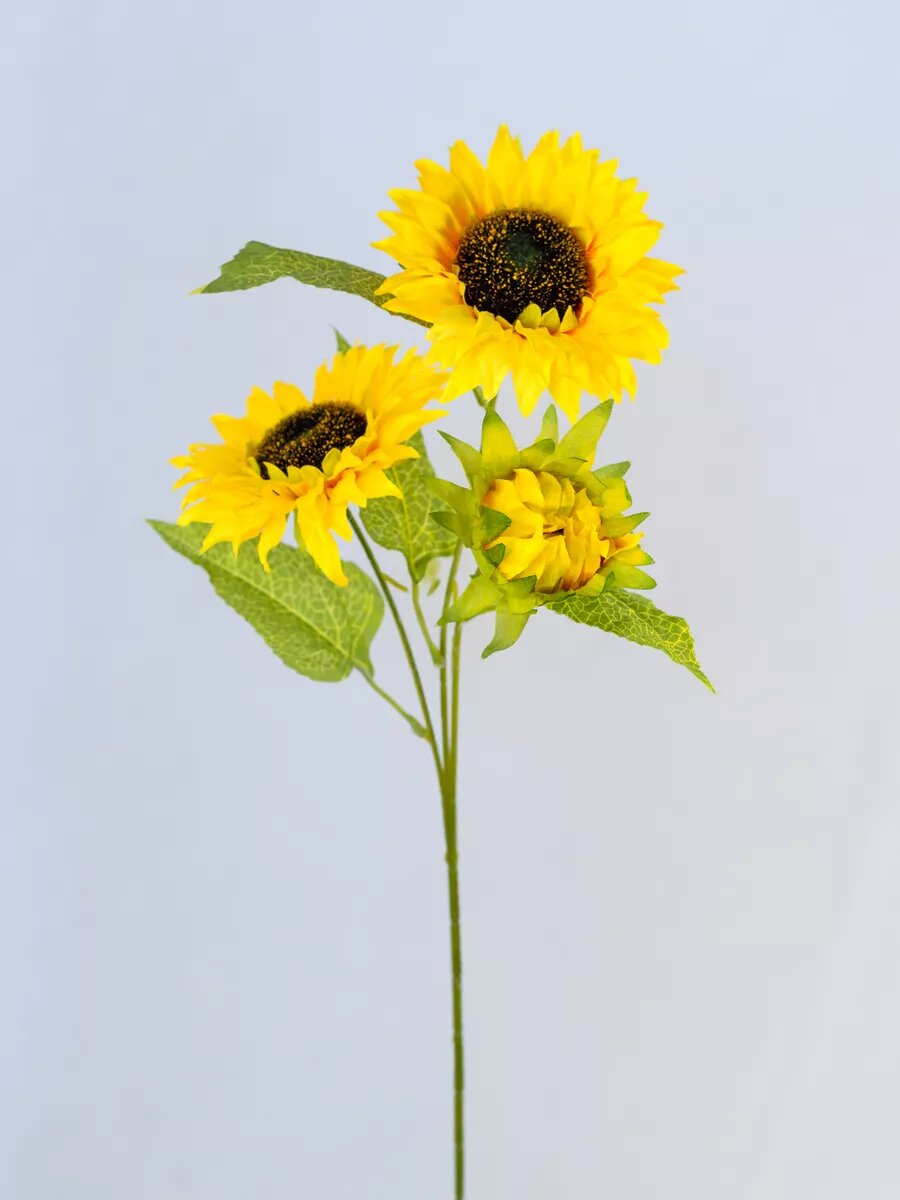 Цветы искусственные Подсолнух 3 головы 60 см