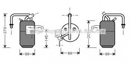 Осушитель кондиционера FORD: FIESTA V (JH, JD) 1.25 16V/1.3/1.4 16V/1.4 TDCI/1.6 16V/ST150 01-, FIESTA VAN 1.3/1.4 TDCI 03-, FUSION (JU) 1.25/1.4/1.4 AVA FDD331