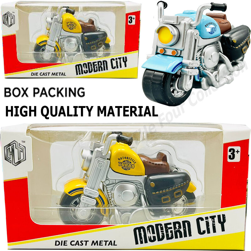 Литой игрушечный мотоцикл Modern City Turbo с высокой имитацией инерционного механизма, подарочные игрушки для детей, гоночная игрушка на мотоцикле.
