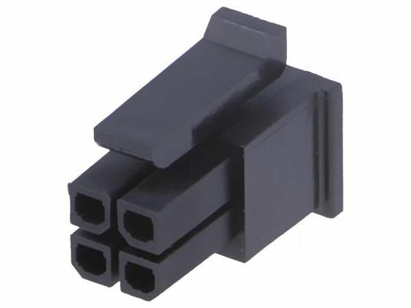 Вилка MOLEX 0430250400 MX-43025-0400 провод-плата мама Micro-Fit 3.0 PIN 4 2х2 на провод, шаг контактов 3мм, без контактов 1шт