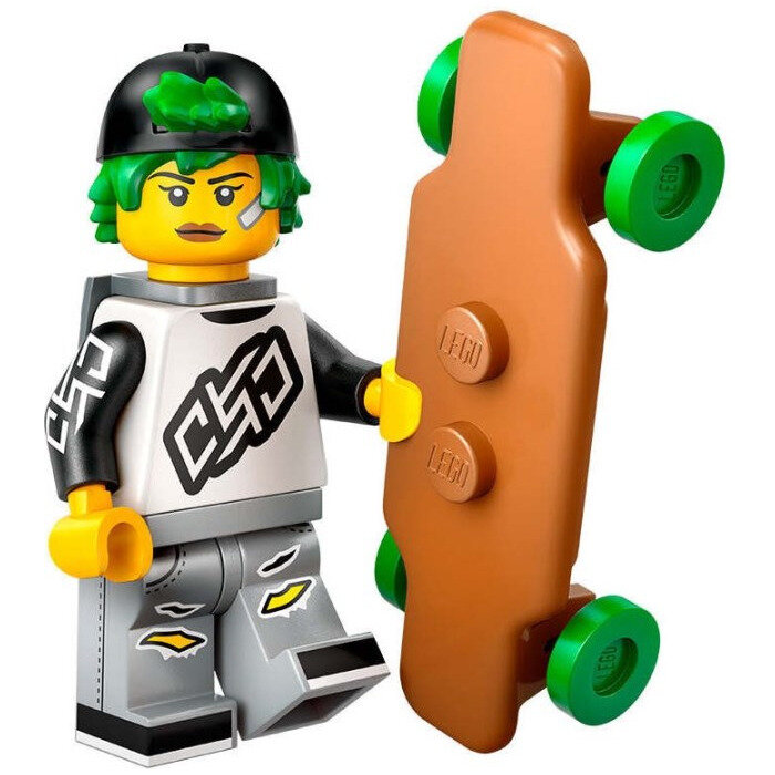 Минифиурка LEGO Minifigures (71048-7) Мальчик скейтбордист, 1 фигурка