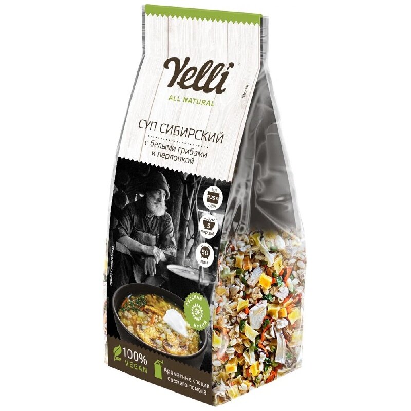 Суп YELLI Сибирский с белыми грибами и перловкой 125г
