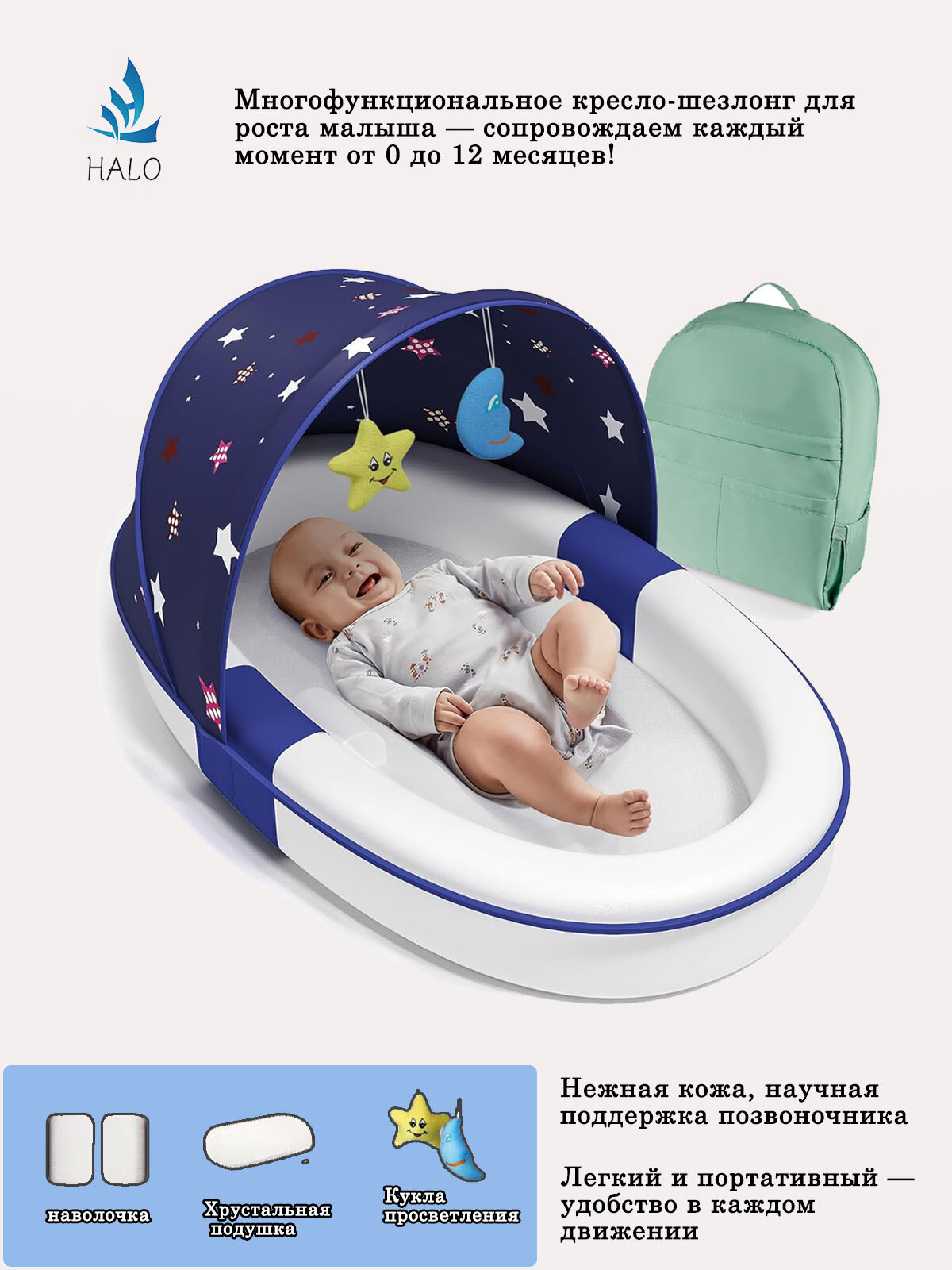 Переносной кокон для новорожденного, эргономичный, рюкзак + москитная сетка + светозащитный комплект, подходит в качестве подарка