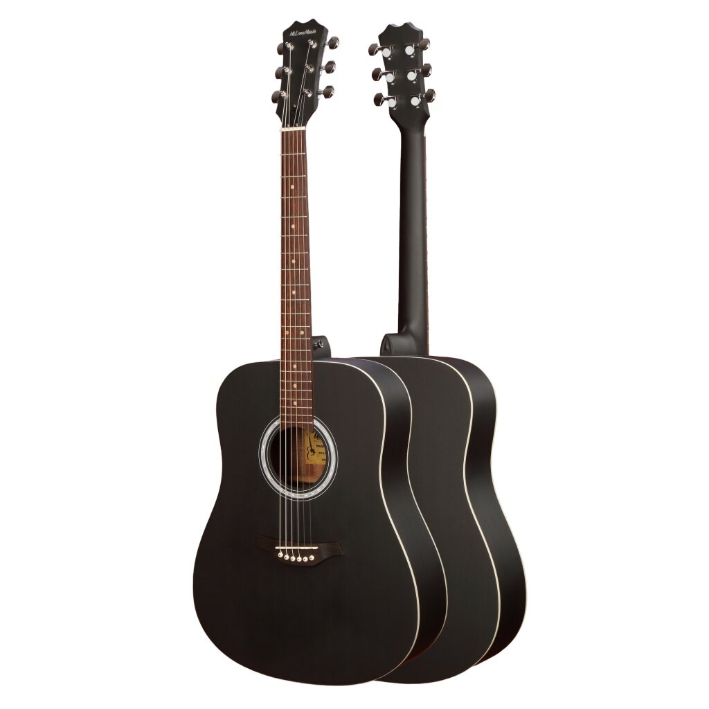 ML-DT-BK Акустическая гитара, черная, MiLena-Music