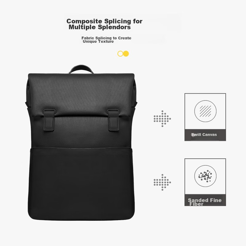 LEVEL8 Backpack, Stylish Casual 15.6-Inch Laptop Bag for Men And Women, Borderless Series Backpack, Black