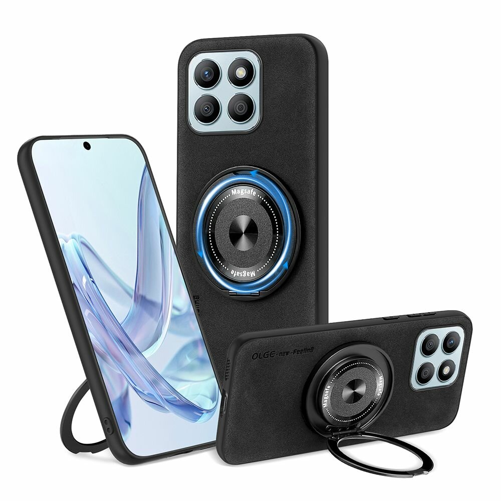 Чехол на Хуавей Хонор X8B с поддержкой MagSafe/ магсейф для Huawei Honor X8B для использования магнитных аксессуаров, противоударный, вращающееся на 360металлическое кольцо