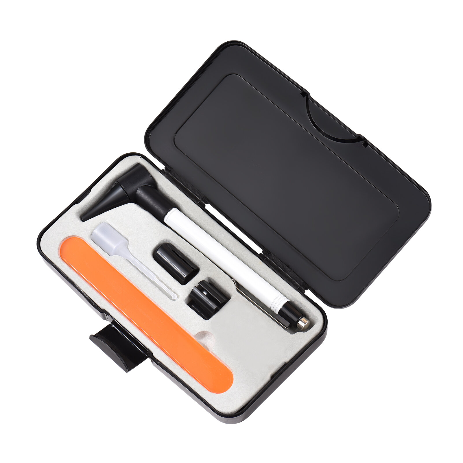 Оптический отоскоп со светодиодной подсветкой, ушная палочка с синим фильтром, шпатель и зажим, портативные ручные диагностические принадлежности для ушей.