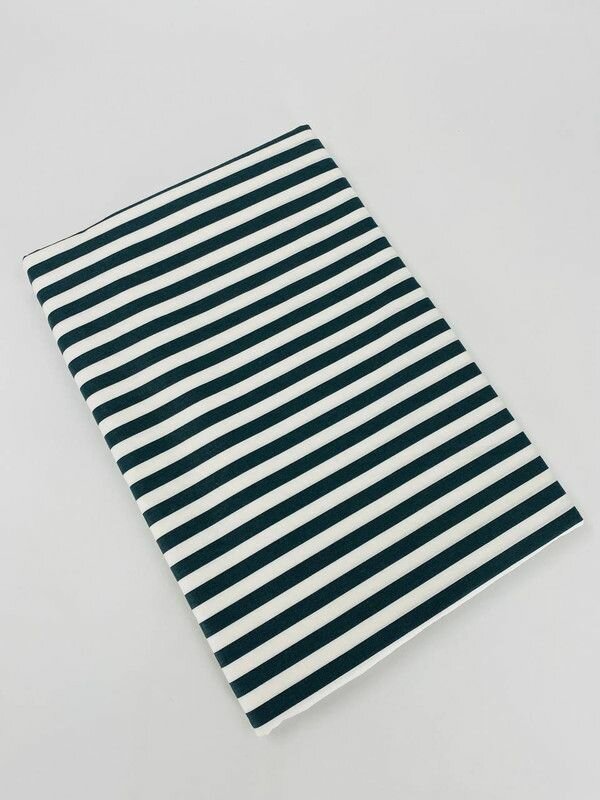 Пододеяльник 1.5-спальный Хлопок Изумрудно-белые полоски