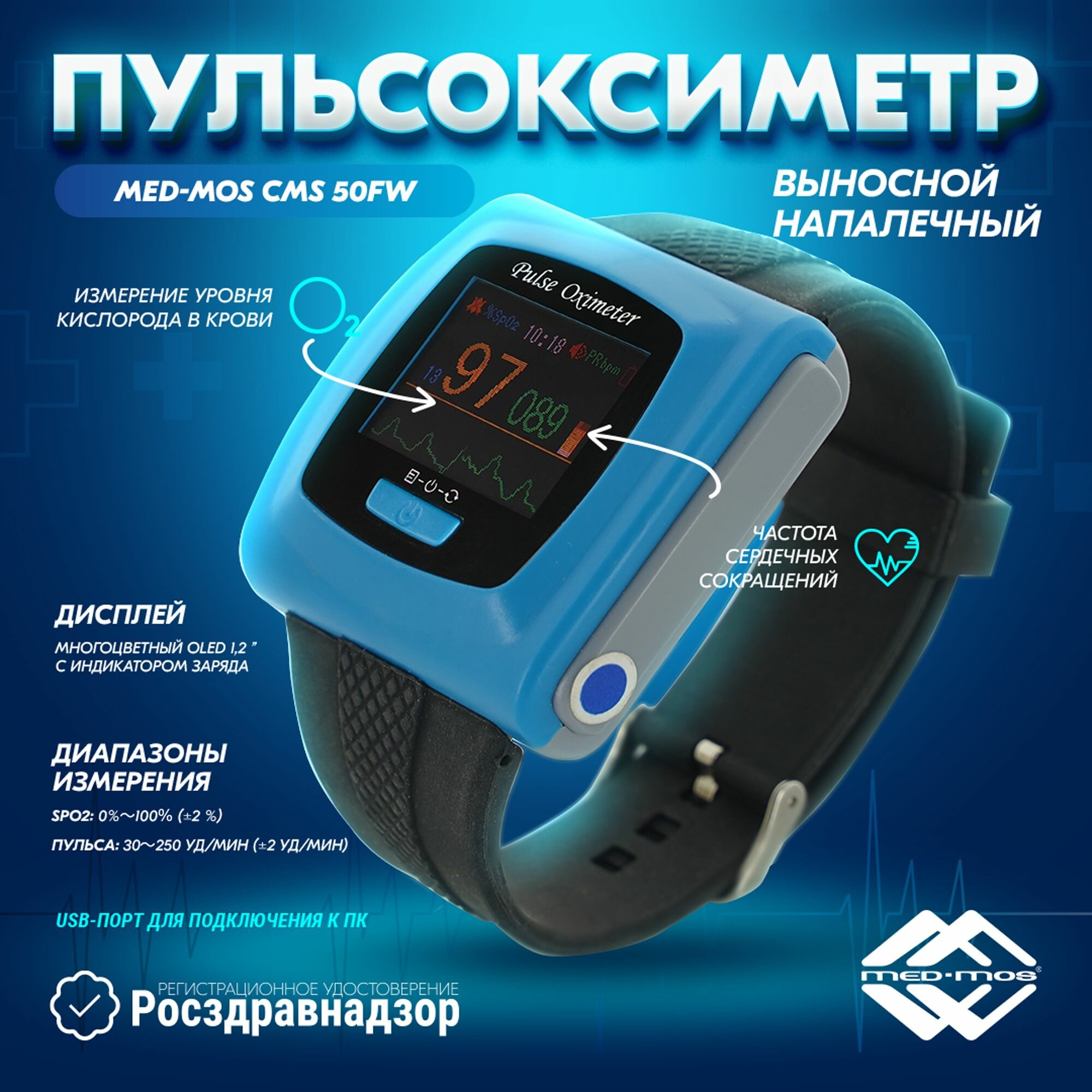 Пульсоксиметр CMS 50FW