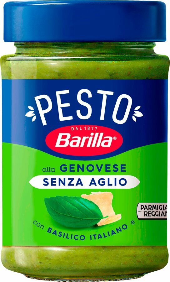 Соус BARILLA Pesto Genovese senza Aglio, с базиликом без чеснока, 190г