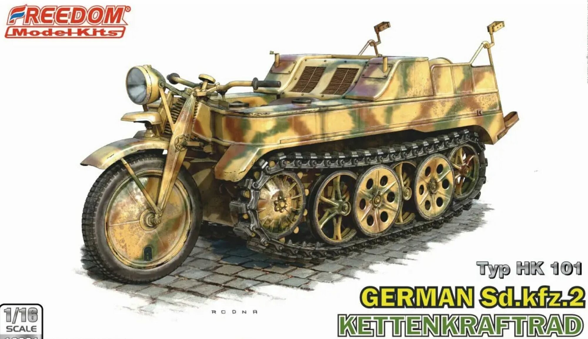 FREEDOM 16001 1/16 WW.II German Sd. kfz.2 Ketten Kraftrad Гидрогусеничный мотоцикл сборная модель