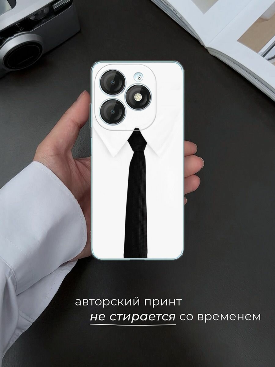 Силиконовый чехол на Itel P55 / Ител Р55 с принтом "Галстук" — фото 1