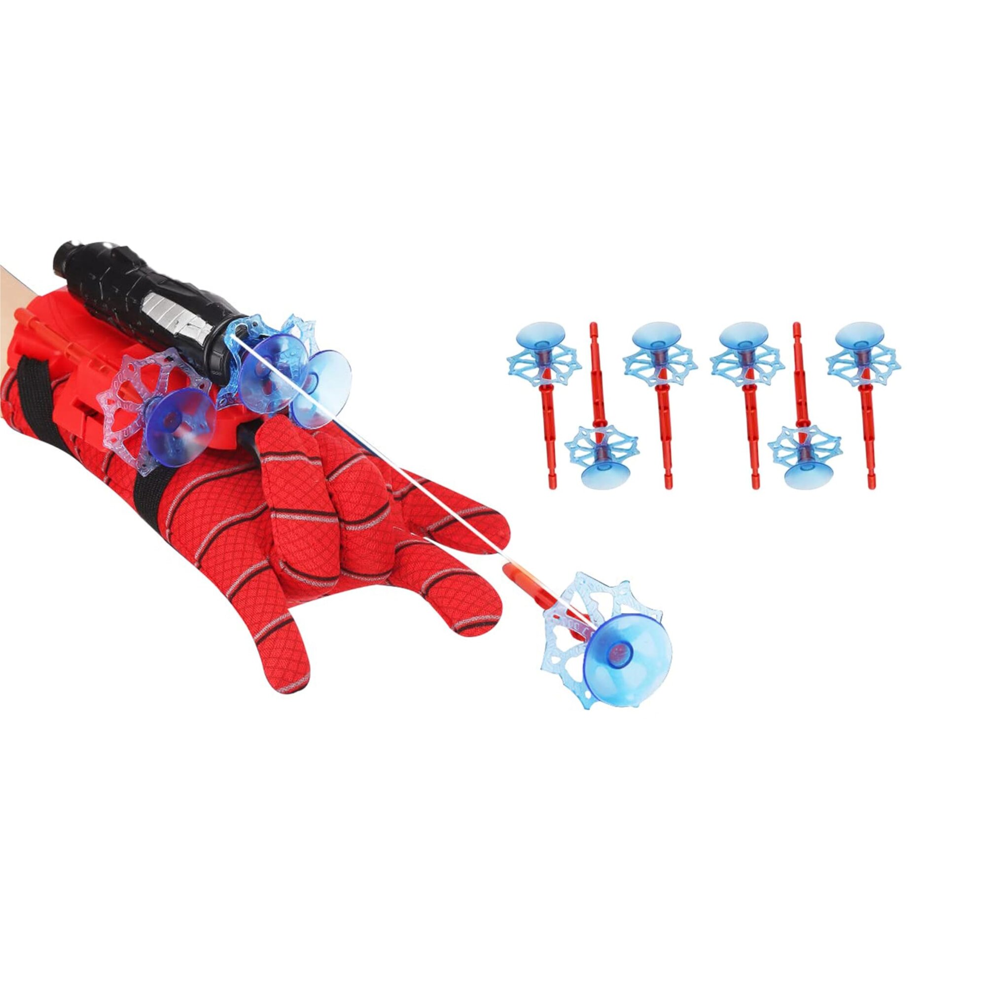 Пусковая установка для пауков-пушек, игрушка с отрывным механизмом, присоска для пауков, запускатель на запястье, 1 пусковая установка + 6 пуль с присосками + перчатки