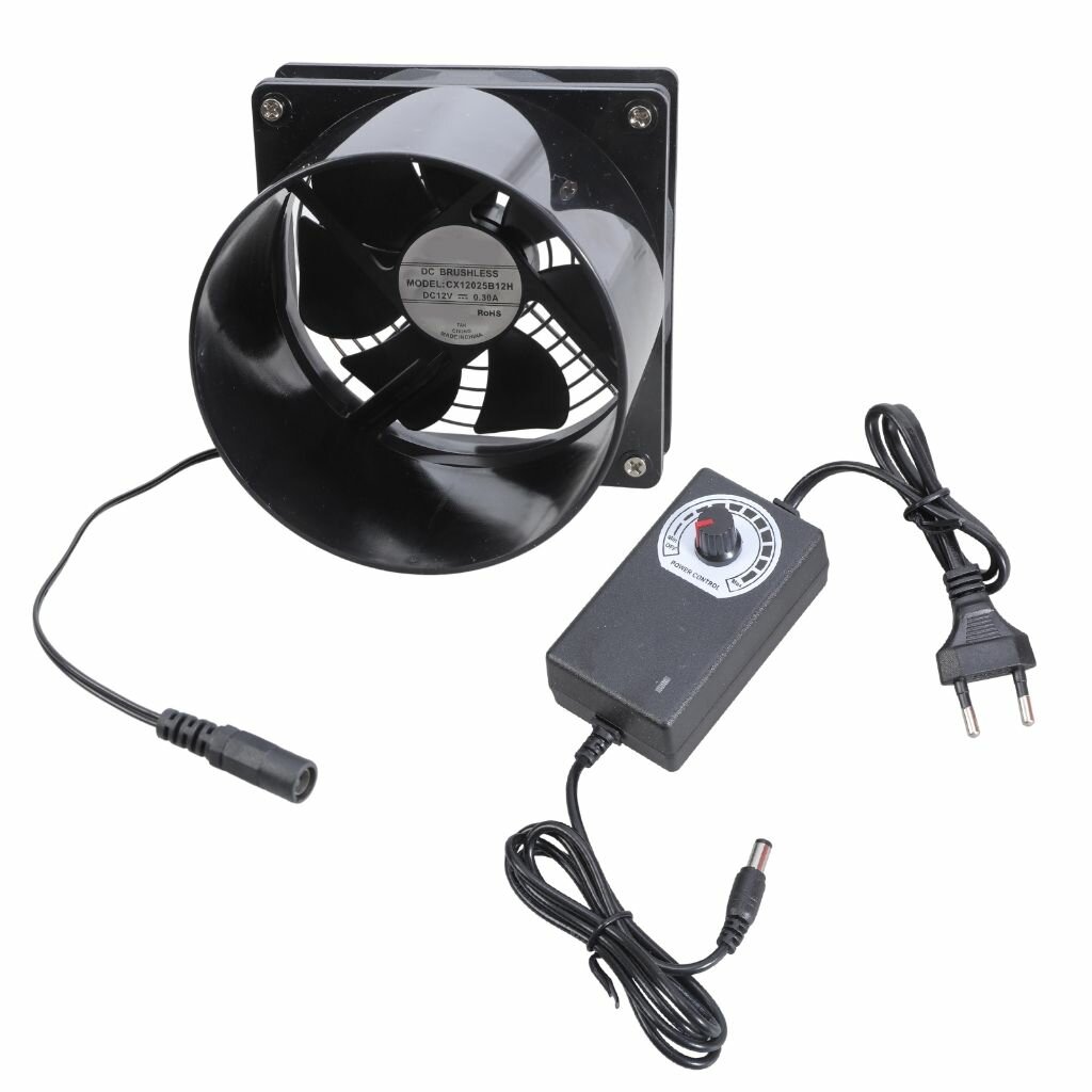 Канальный вентилятор 120 мм 3000 об /мин с двойным шарикоподшипником и контроллером