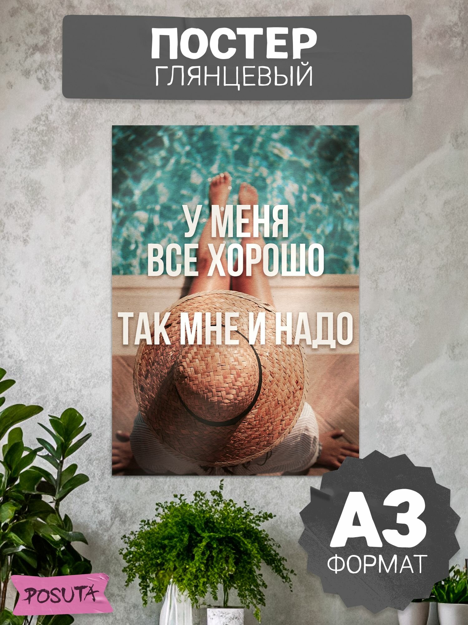 Постер на стену мотивационный у меня все хорошо